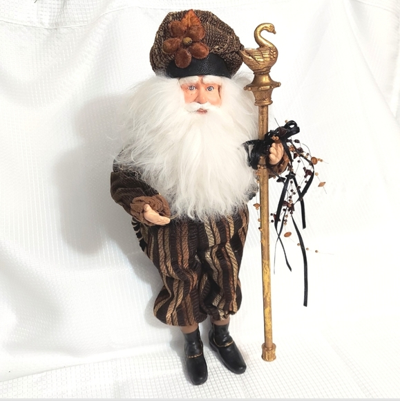 Source Unknown | Holiday | Tapestry Santa Claus Figurine Shelf Sitter ...